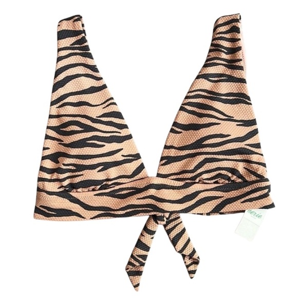 aerie | Swim | New Aerie Pique Animal Print Tie Longline Triangle ...